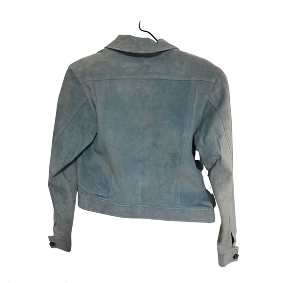 atelier | Jackets & Coats | Atelier Baby Blue Leather Jacket | Poshmark
